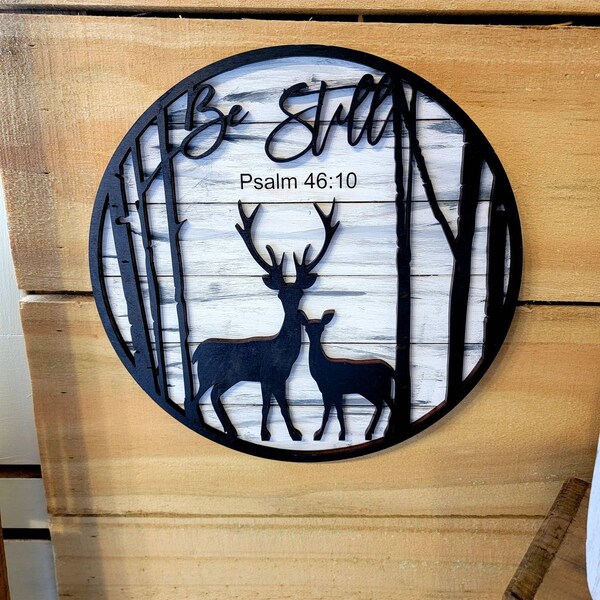 SVG Digital Instant Download Laser Cut File Be Still Round Deer ...