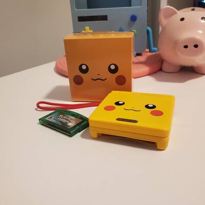 Pikachu cheekachu Custom Gameboy Advance SP Bundle W/ IPS V2 Screen ...