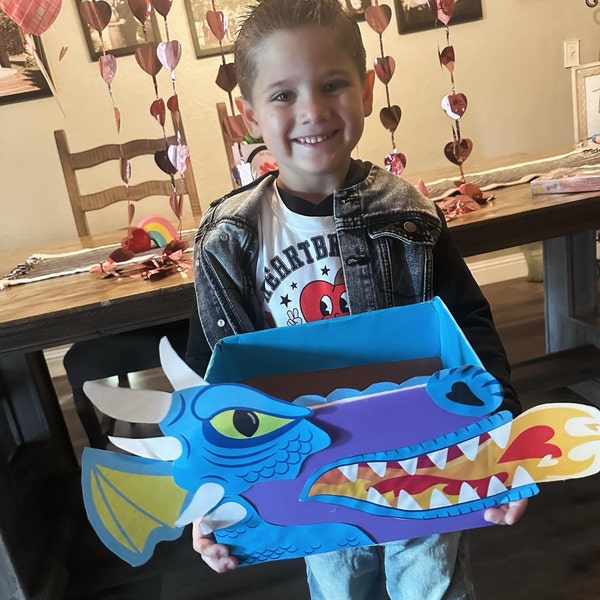 Dragon Printable Box Kit | DIY Valentine Box Decor Kit for Valentine's ...