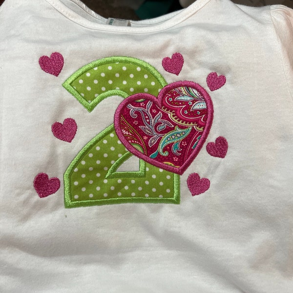 Birthday Embroidery Design. My 2nd Birthday Applique Machine Embroidery ...