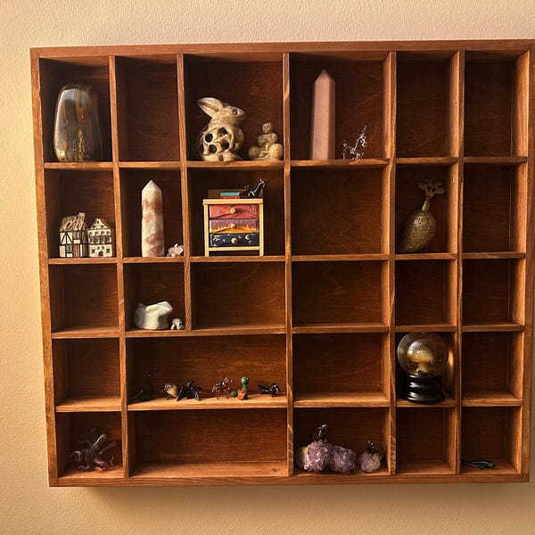 Unfinished Wooden Display With 28 Compartments | Shadow Box | Unpainted ...