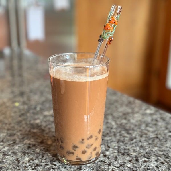 Fish in Ocean GLASS STRAW - Reusable Straws | Glass Straws | Boba ...