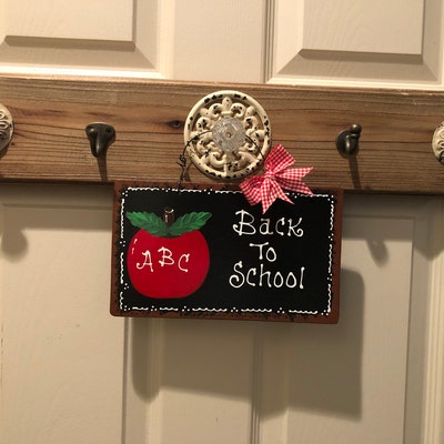 Back to School APPLE SIGN School Classroom Plaque Wall Door Decor ...