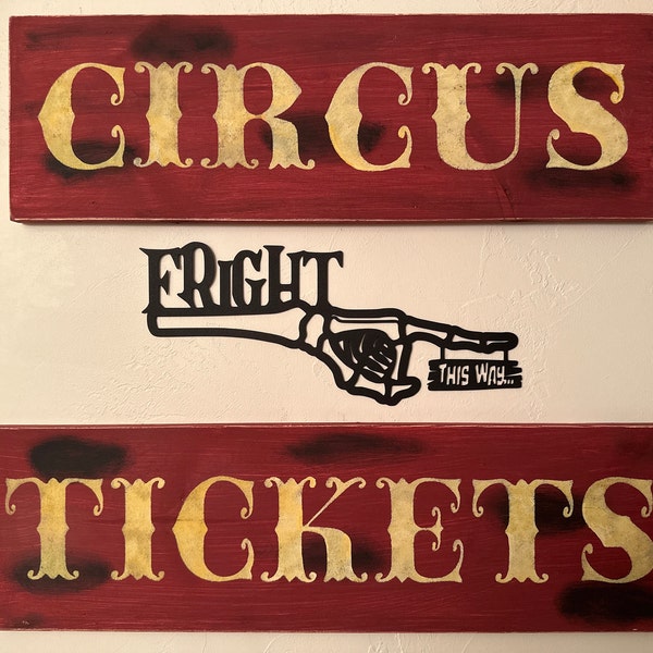 Primitive Sign TICKETS Wood Sign Circus, Carnival, Vintage, Barn Red ...