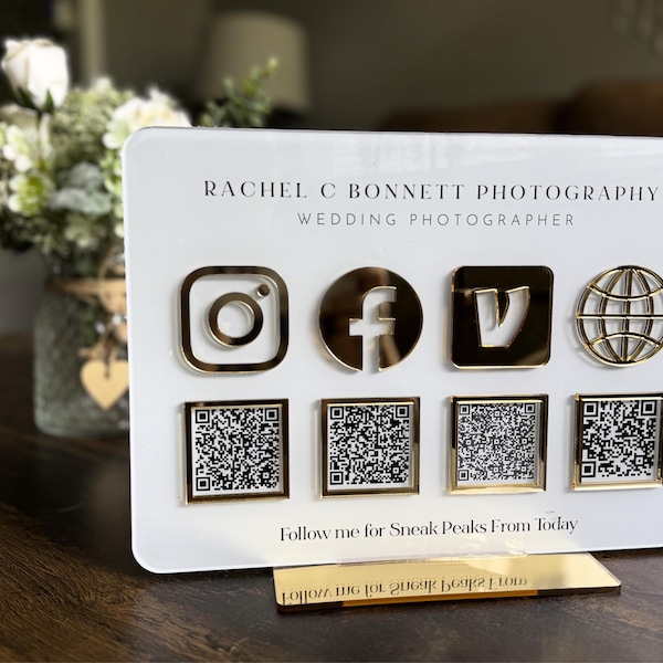 Custom Business Card Desk Sign, Realtor Sign, Digital Contact Card ...