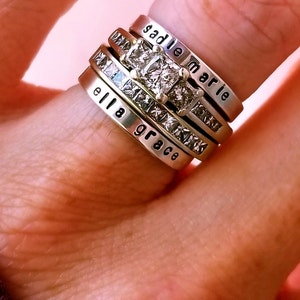Sterling Silver Stacking Ring-spacer Rings-stackable Name Ring-hand ...