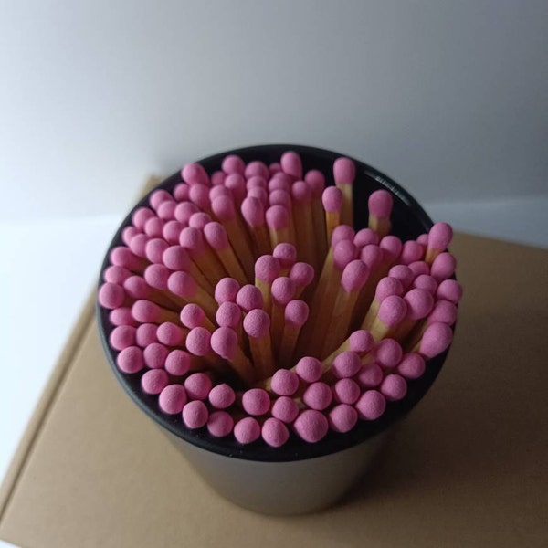 3.4" Long Blush Pink Tip Long Wooden Matchsticks for Home Decor, 100 ...