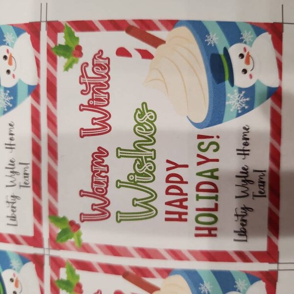 Editable Warm Wishes Gift Tag, Christmas Hot Cocoa Tag , Instant ...