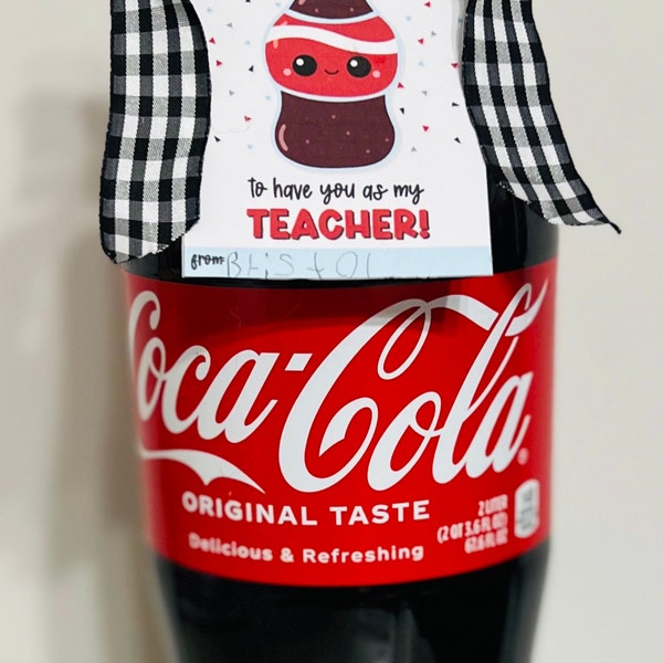 PRINTABLE I'm Soda-lighted to Have You as My Teacher! Cola Tag ...