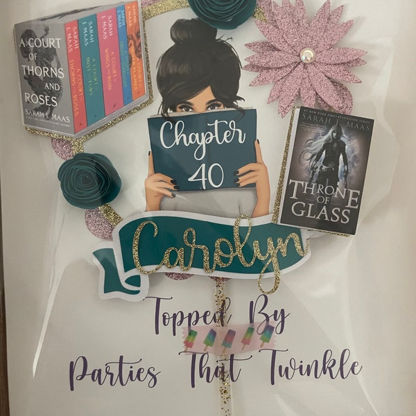 Book Lover Cake Topper Literary Birthday Book Cake Topper 18th Birthday ...