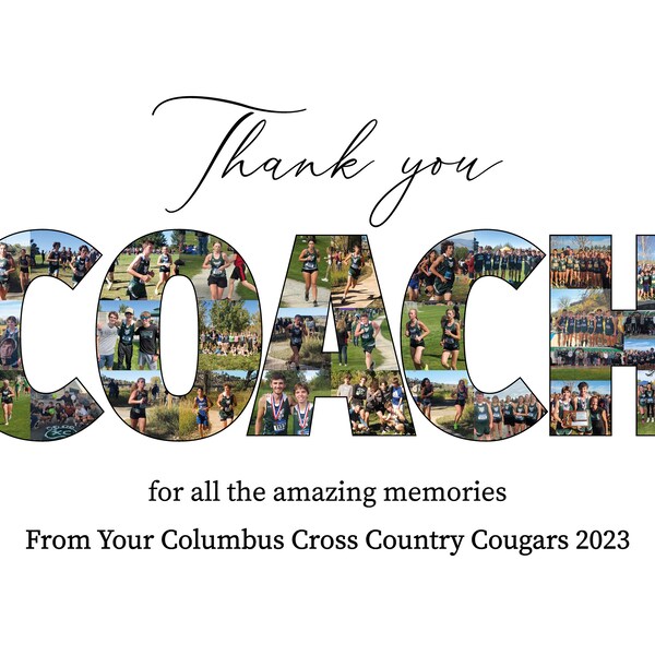 Coach Collage Frame, Custom Gift for Coach, Personalized Collage Gift ...