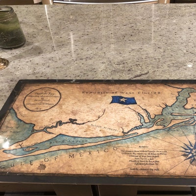 Perdido Bay Map Art C.1819 11 X 17 Perdido Bay Gulf of Mexico Alabama ...