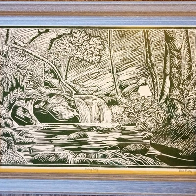 Tarn Hows Lake District Original Linocut Print - Etsy UK