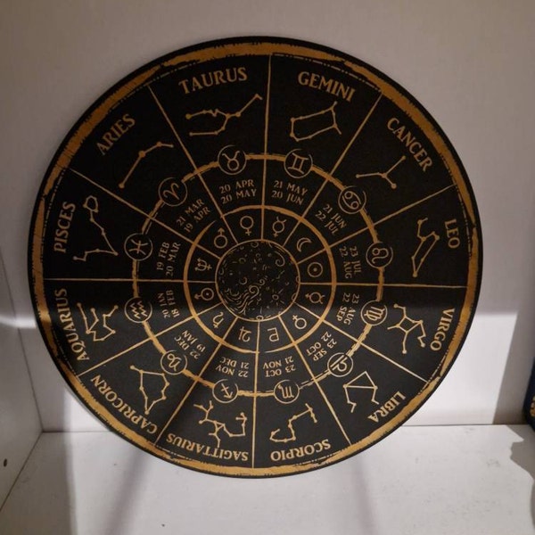 Zodiac Wheel Board // Astrology Guide // Magickal Decor - Etsy