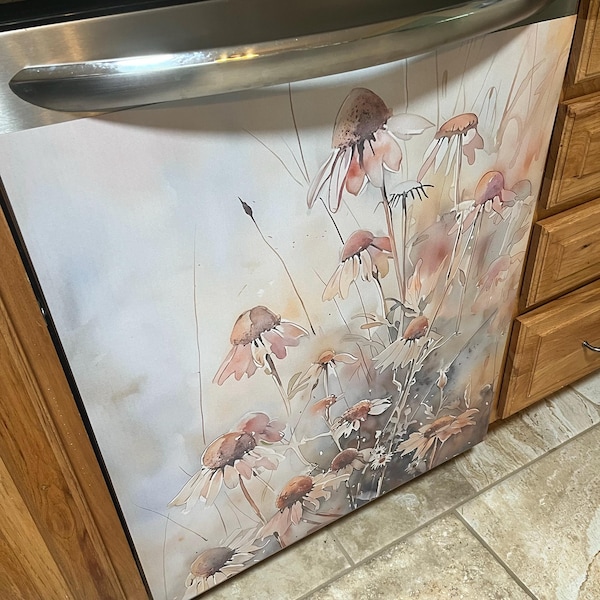 Dishwasher Cover Magnetic or Vinyl Decal. Wildflower Kitchen Appliance ...