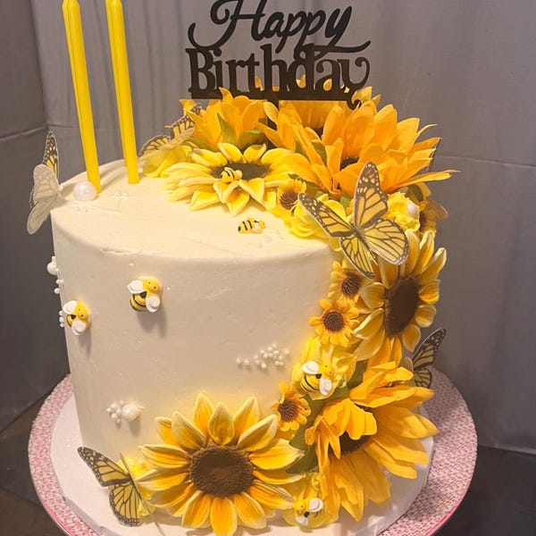 Edible Butterflies Wedding Cake Topper, Yellow Monarch Edible ...