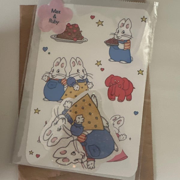 Max and Ruby Sticker Sheet Kawaii Stickers Bunny Stickers Cute Pink ...