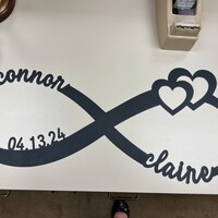 Personalized Wedding Gift for Couple Custom Infinity Sign Wedding Date ...