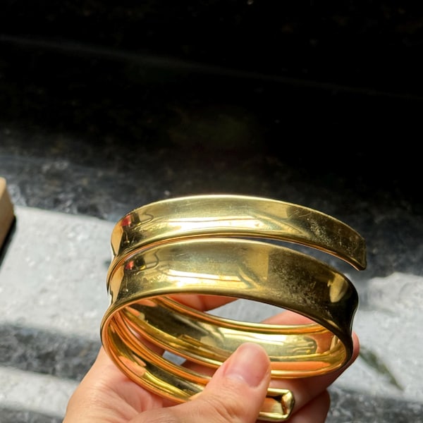 Minimalist Gold Upper Arm Cuff: Simple Arm Band Bracelet - Etsy