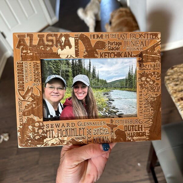 Alaska Montage Laser Engraved Wood Picture Frame - Etsy