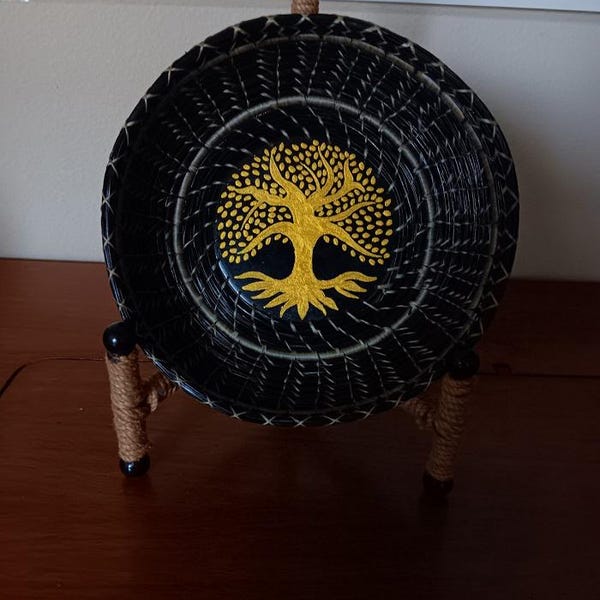 100% Handcrafted Wooden Basket Bases W/ Mandala Designs and Holes for ...