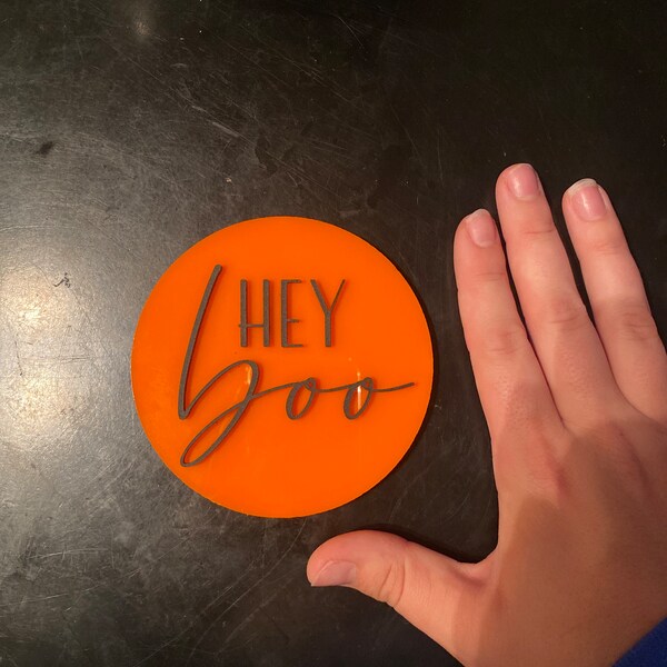 Hey Boo Halloween 3D Circle Wood Sign/ Fall Decor/ Halloween Sign/ Fall ...