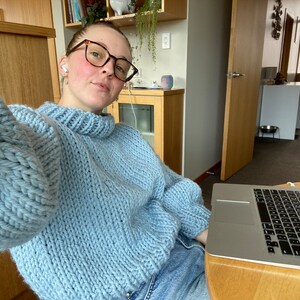 Knitting Pattern: Cozy Mock Neck Sweater Cropped Fit Super - Etsy