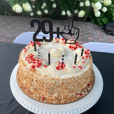 29 1 Cake Topper, Funny 30th Birthday Cake Topper, Middle Finger Topper ...