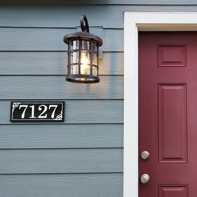 Hanging House Number Sign, Driveway Address Sign, Signpost Sign, Wood ...