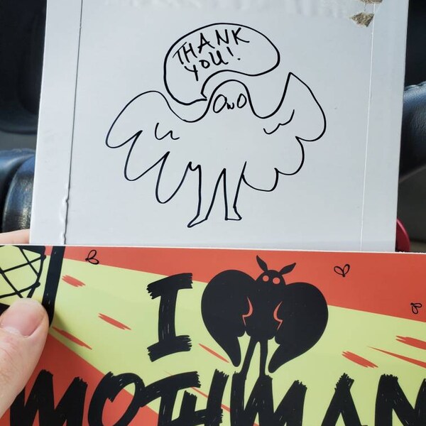 I Love Mothman. Cryptid Bumper Sticker. Mothman Monster Sticker - Etsy