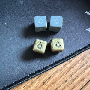 Gold Sabacc Dice Solid Metal Pair of Metal Dice Star Wars Inspired ...