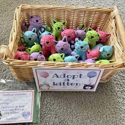 Adopt a Kitten Party Favor Kitten Adoption Certificate Kitten Birthday ...