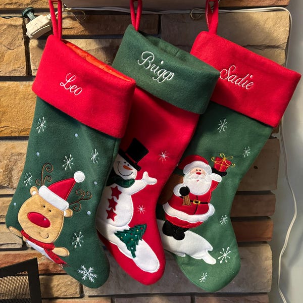 Custom Christmas Stocking Script Font Traditional Design: Santa ...