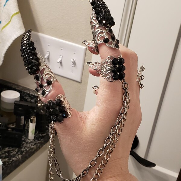 Gold Claw Rings,claw Rings,gold Nail Guards,metal Nails,sharp Finger ...