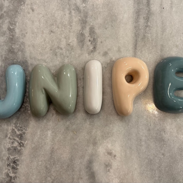 Ceramic Bubble Letters-ceramic Bubble Letter: Colorful Handmade ...