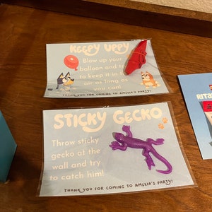 Keepy Uppy, Sticky Gecko, Bluey Party Decor, Toddler Party Favors ...