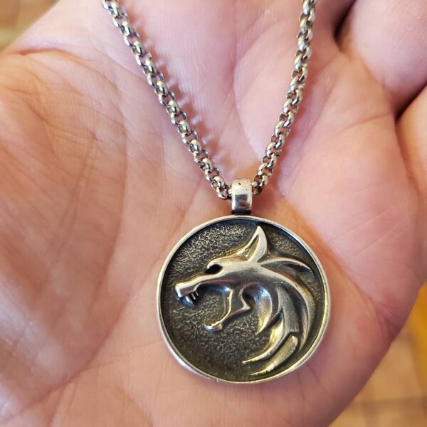 925 Sterling Silver Wolf Necklace Pendant Amulet Jewelry With Chain - Etsy