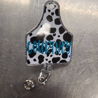 Cow Print Tag Badge Reel,black & White Cow Print,cow Tag Badge Reel ...