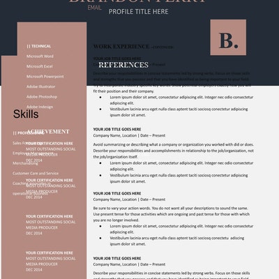 Professional Model Resume Template Pdf, Male/ Female Fashion Model ...
