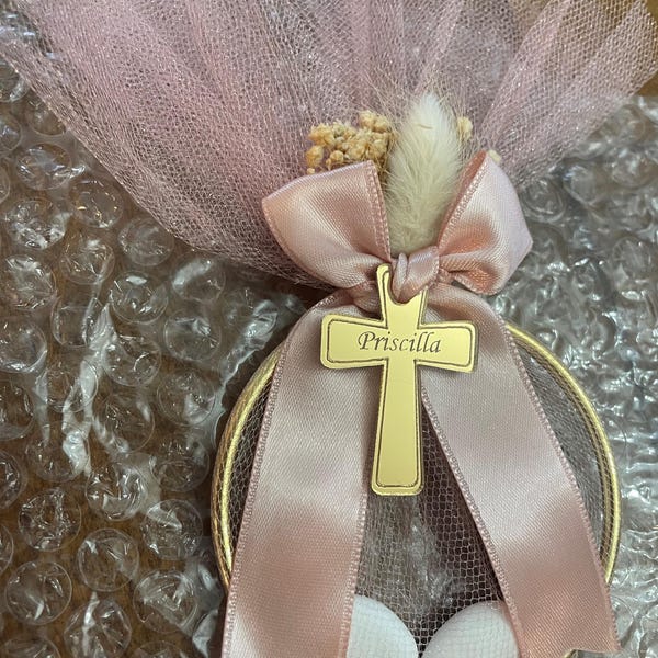 Custom Gold Baptism Favor Tag for Boy and Girl , Christening Gift Tag ...