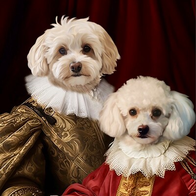 Custom Royal Pet Portrait Renaissance Dog Painting Pet - Etsy