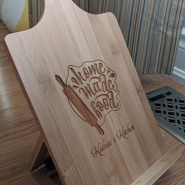 Personalized Tablet Holder, Recipe Holder, iPad Stand, Custom Cookbook ...