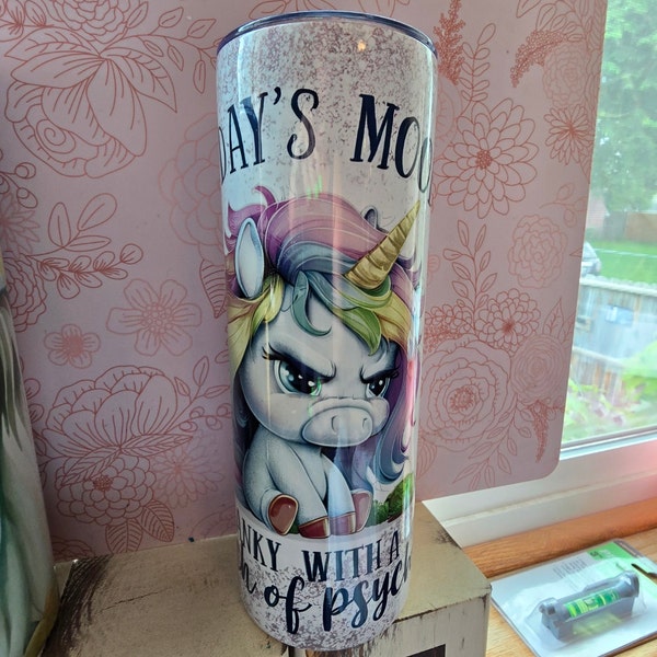 Psycho, Today's Mood, Grumpy Unicorn, Funny, Ready to Press Tumbler ...