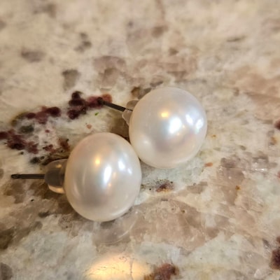 18K Solid Gold Akoya Pearl Botanical Pendant, Art Nouveau Style, Yellow ...