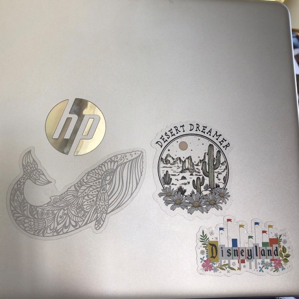 Clear Whale Sticker, White Whale Sticker, Transparent Decal, Laptop ...