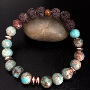 15.5 8mm/10mm Turquoise Blue Emperor Jasper Round Beads,sea Sediment ...