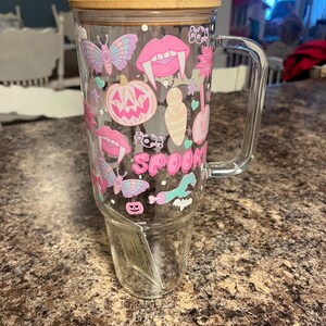 ACOTAR 40 Oz Glass Cup With Lid and Straw, Velaris City of Starlight ...