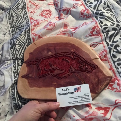 Arkansas Razorback Hog Sign Wooo Pig Sooie Wood Routed Sign Wood Sign ...