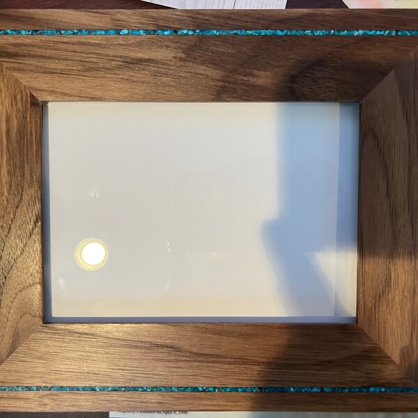 African Padauk Wood With Crushed Turquoise Stone Inlay 11x14 Picture ...