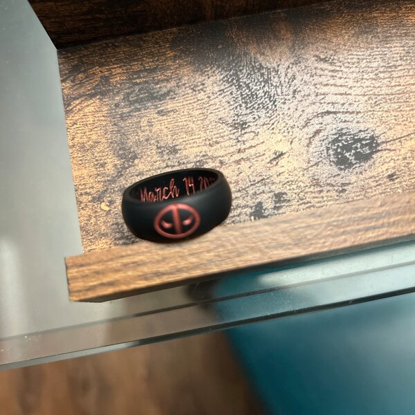 Personalized Engraved Silicone Ring 8.5MM Wedding Band for Men and ...